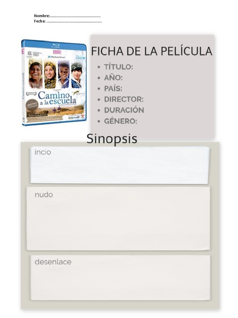 Ficha Camino A La Escuela | PDF