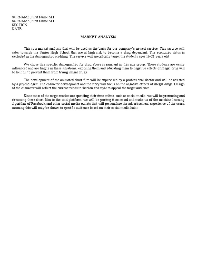 Market Analysis Sample | PDF