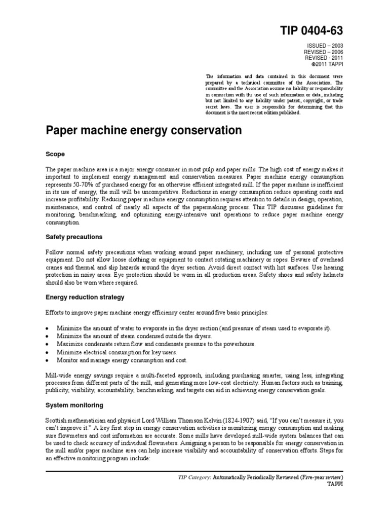 Tappi TIP 0404-63 PDF | PDF | Clothes Dryer | Pump