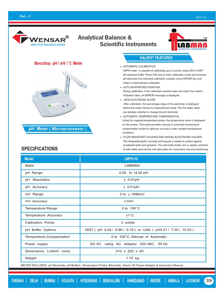 39 PH Meter LMPH-10 PDF | PDF | Ph | Calibration