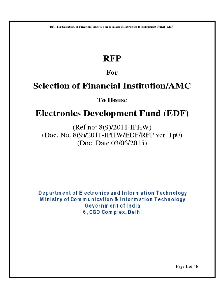 RFP For EDF PDF | Download Free PDF | Request For Proposal | Carried ...