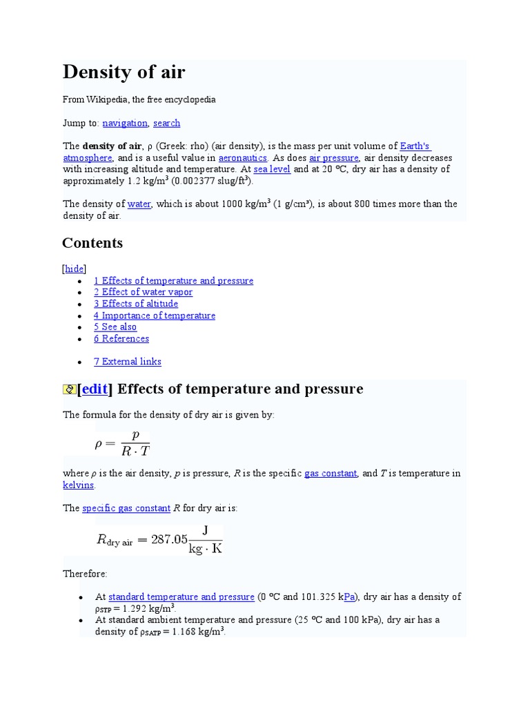 Density of Air | PDF | Atmosphere Of Earth | Humidity