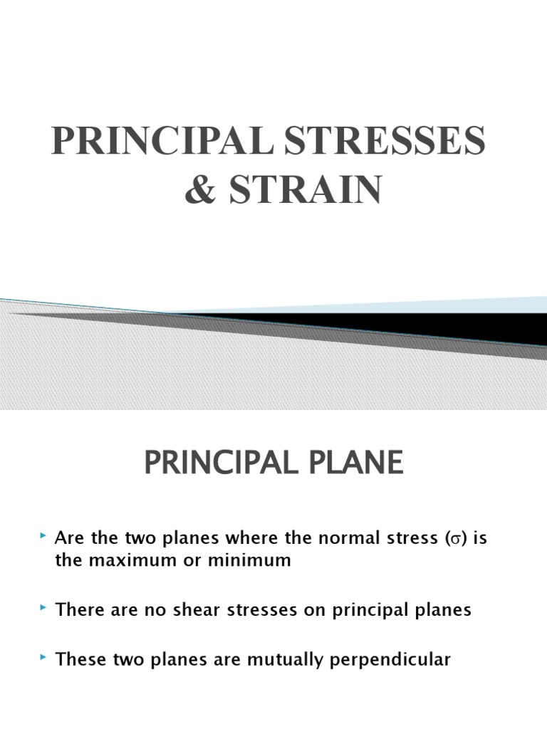 Principal Stresses & Strain | PDF | Stress (Mechanics) | Continuum ...