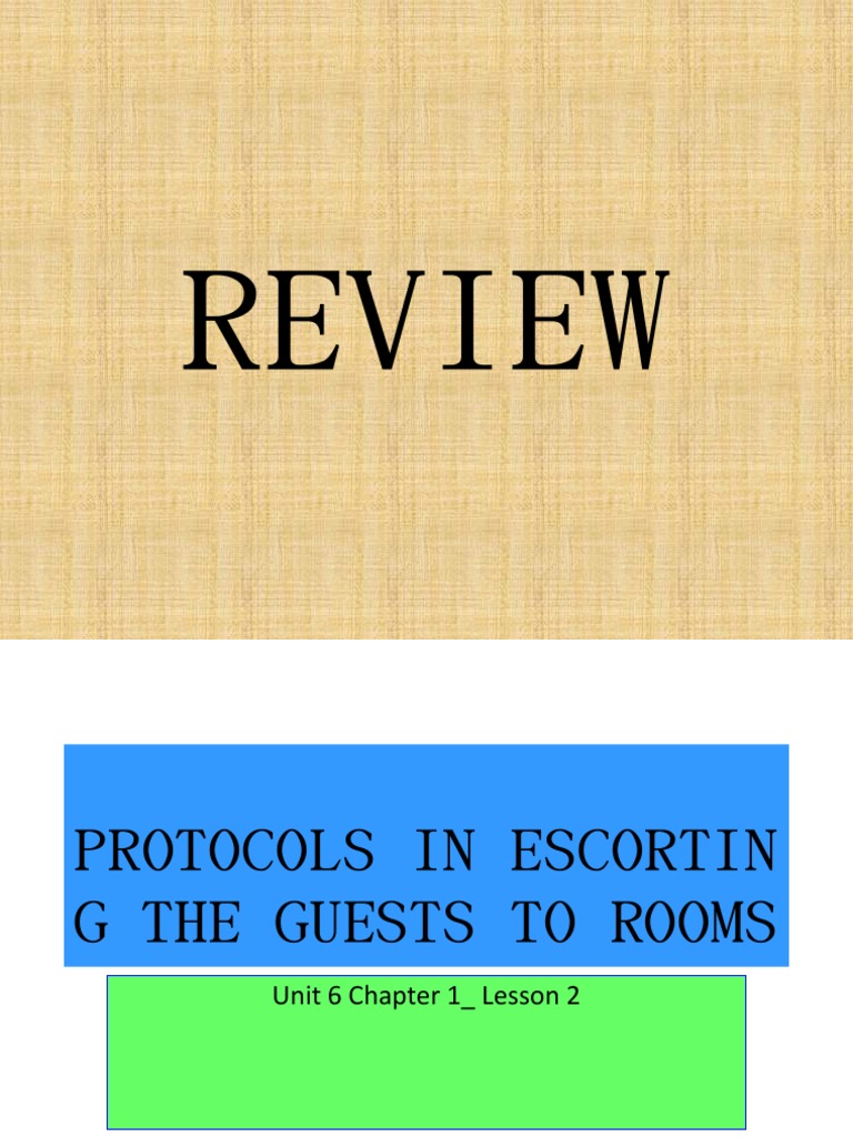 Unit 6 Chapter 1 - Lesson 2 Protocols in Escorting Guests To Rooms | PDF