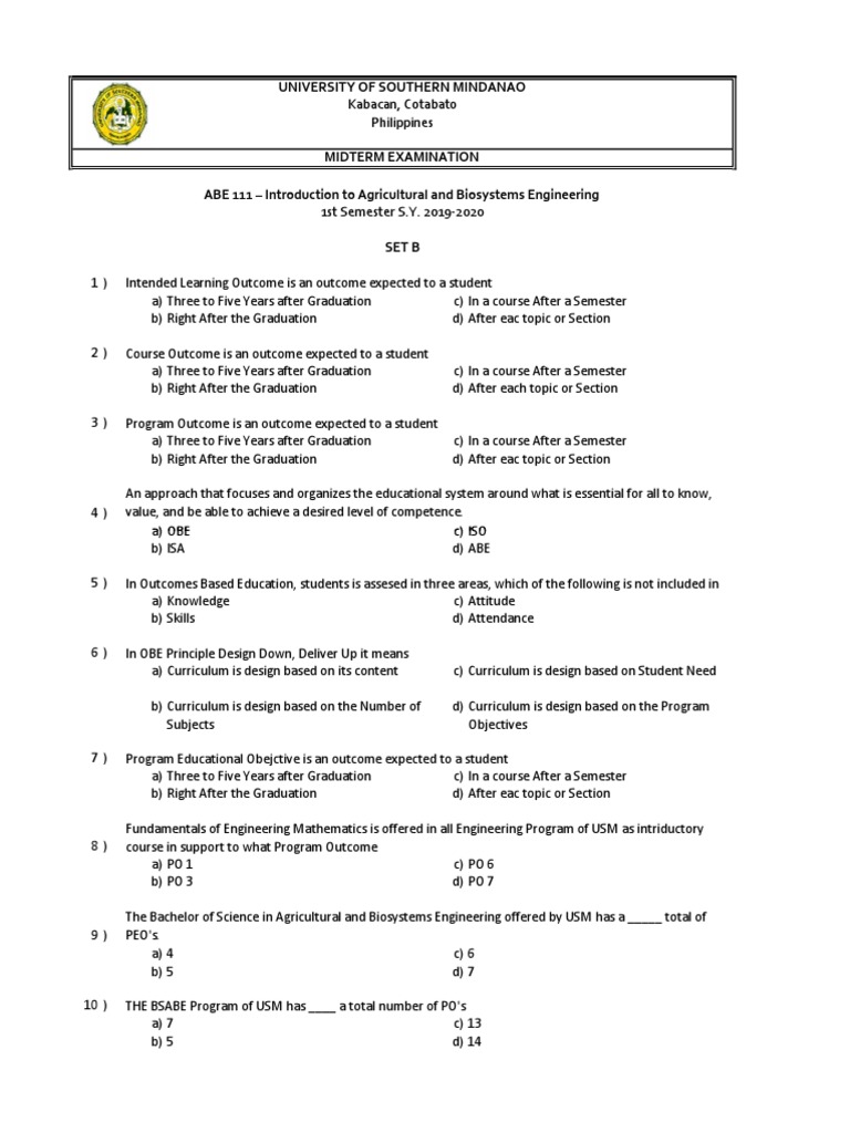 Sample Midterm Exam | PDF | Curriculum | Behavior Modification