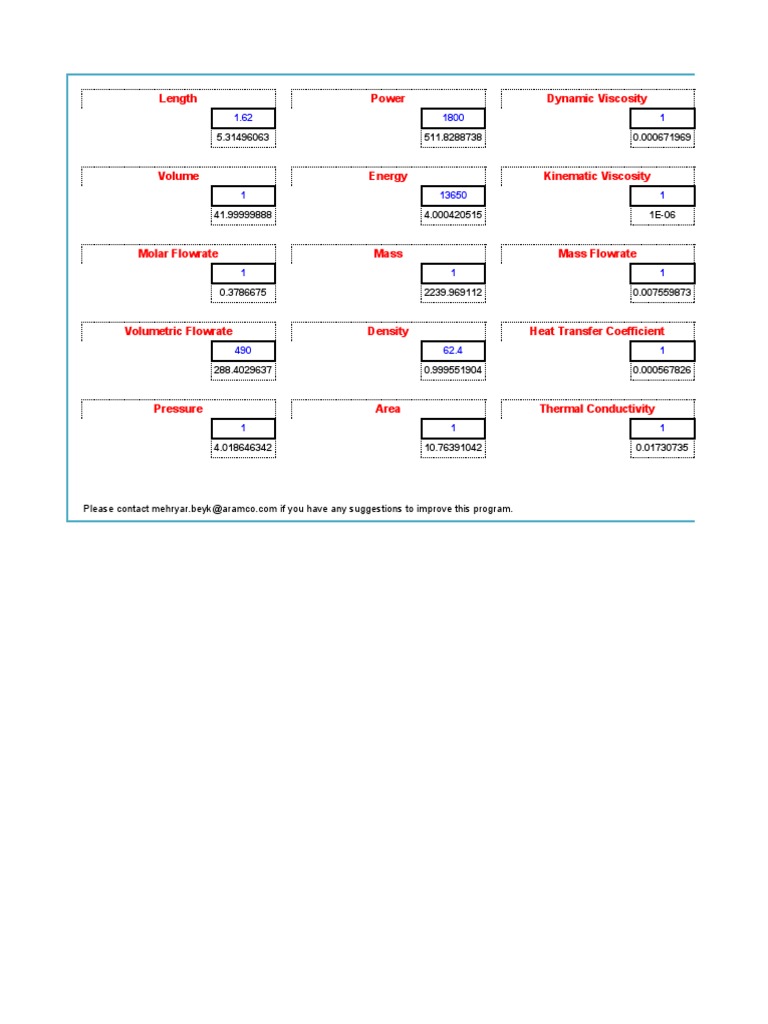 Unit Conversion Program for Engineering | PDF | Heat | Quantity