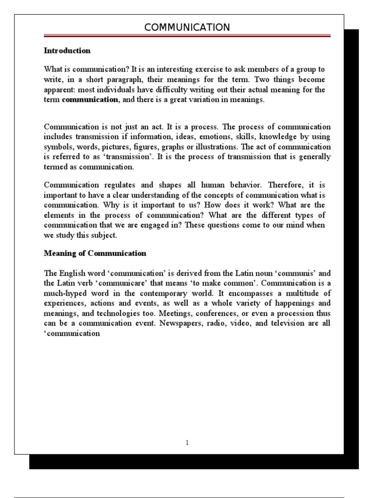 Introduction To Communication | PDF | Egyptian Hieroglyphs | Writing