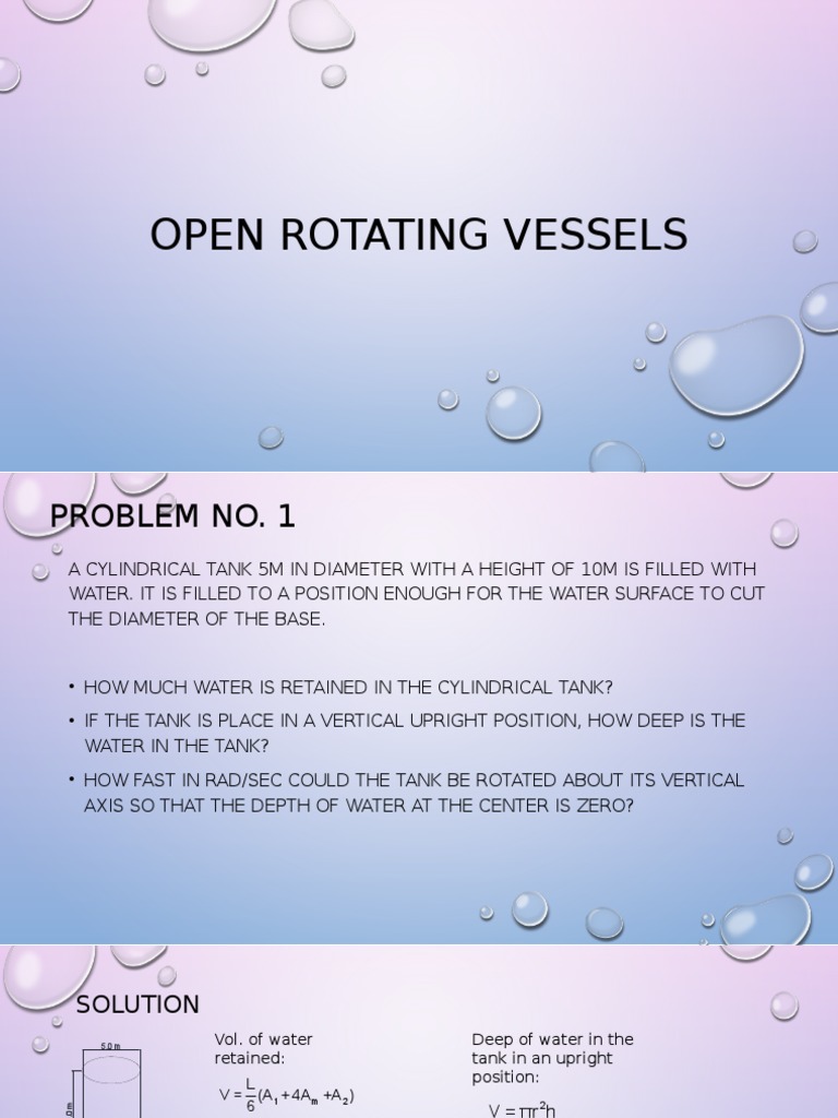 Open Rotating Vessel Calculations | PDF | Speed | Rotation Around A ...