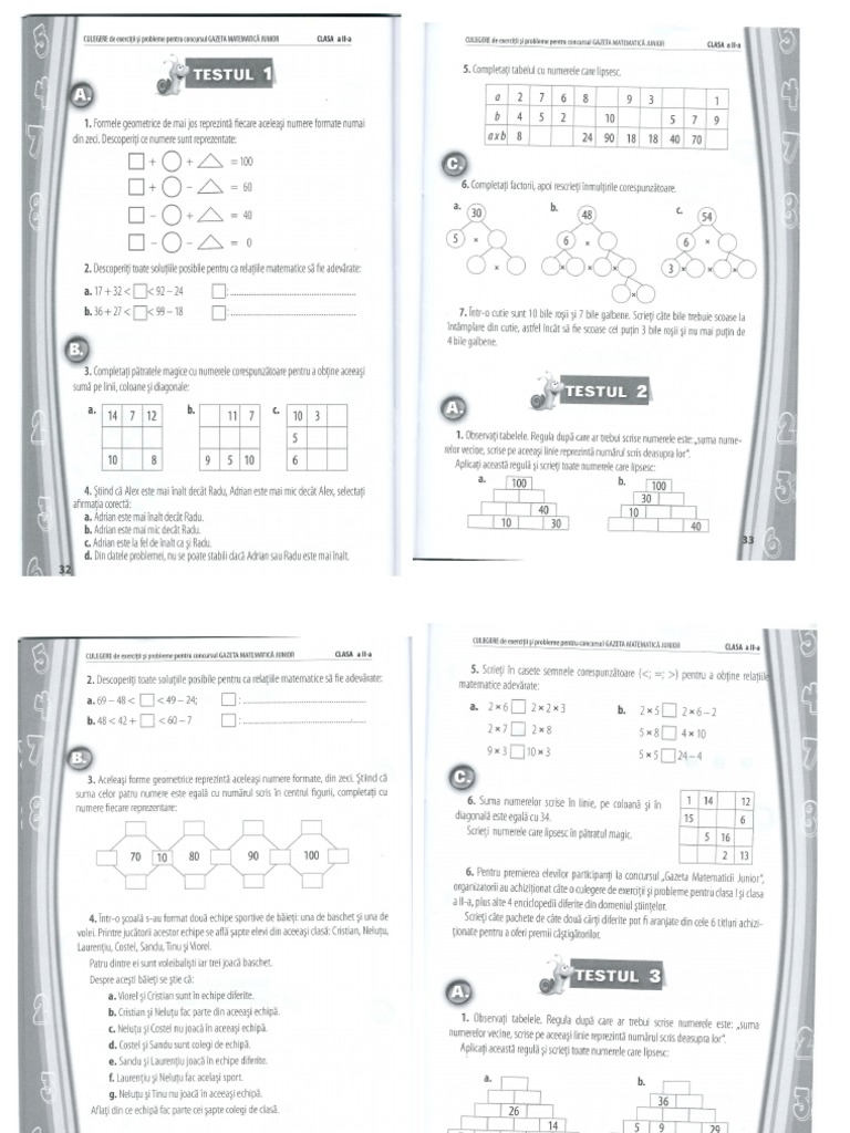 Gazeta Matematica Concurs Subiecte Variante | PDF