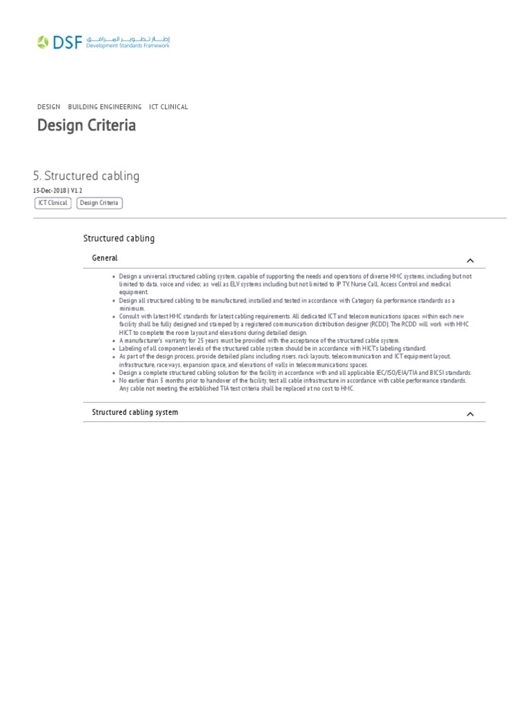 5 Design-Criteria Structured-Cabling | PDF | Telecommunication | Information And Communications ...