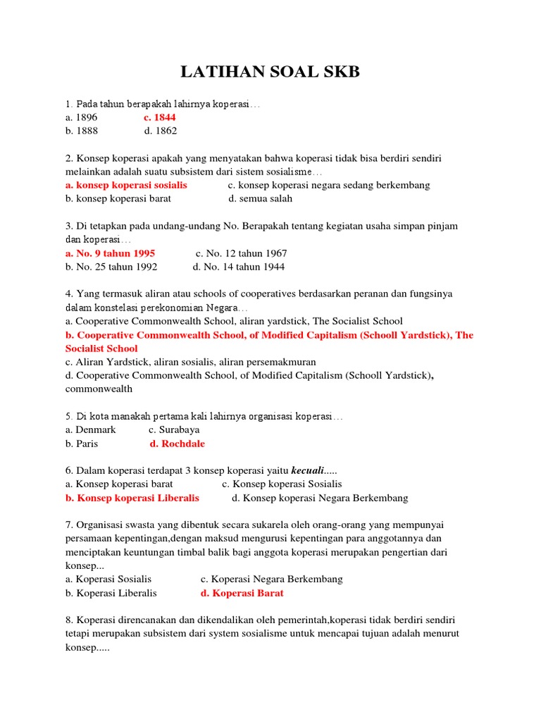 Latihan Soal SKB PDF | PDF