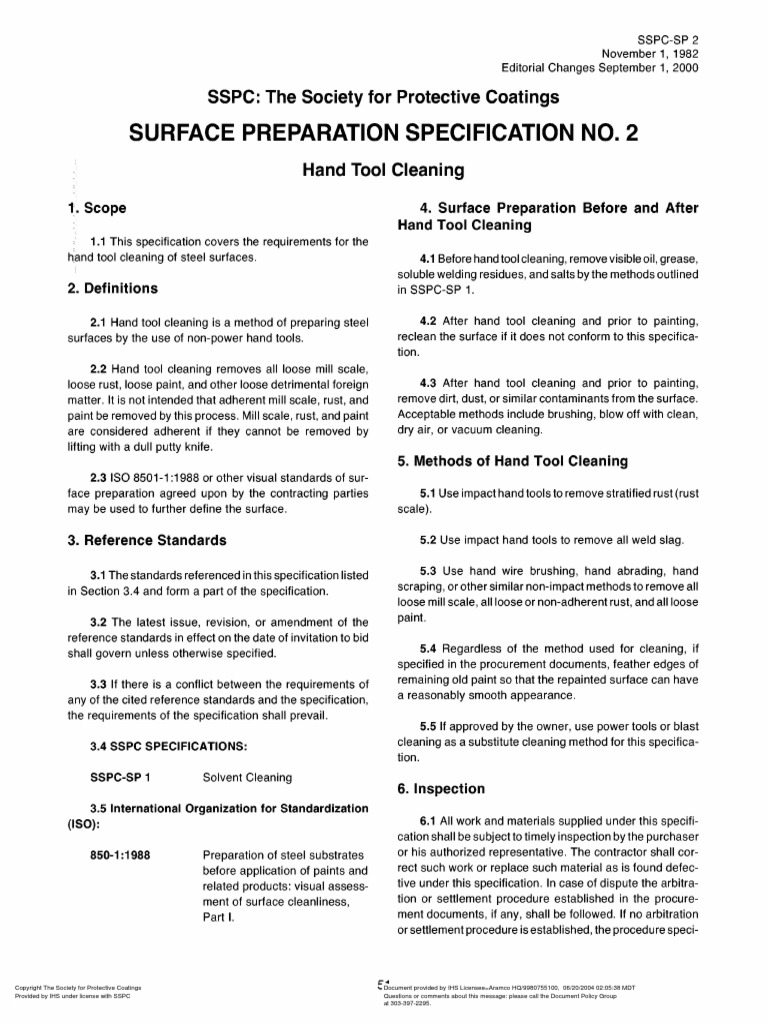 SSPC SP 2 PDF | PDF | Specification (Technical Standard) | Rust
