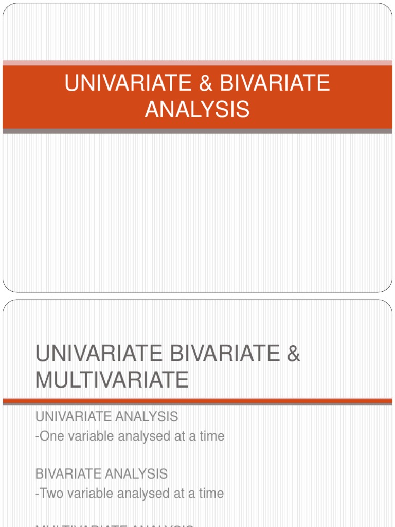 Univariate and Bivariate Analysis Overview | PDF | Self-Improvement