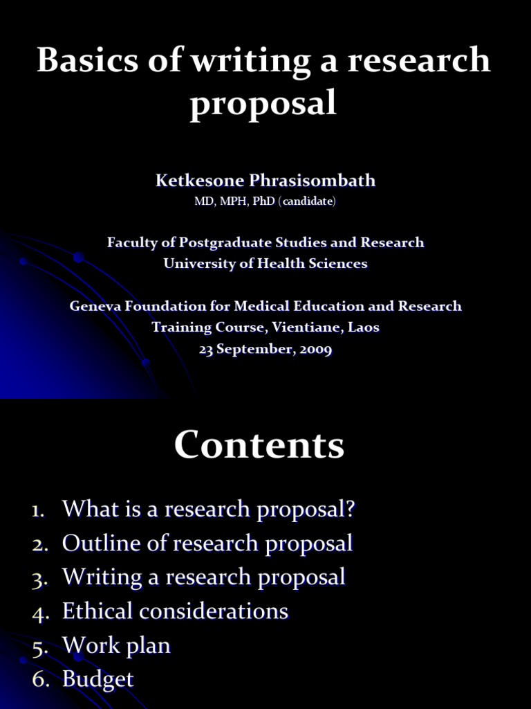 Basics Writing Research Proposal Phrasisombath Laos 2009 PDF | PDF ...