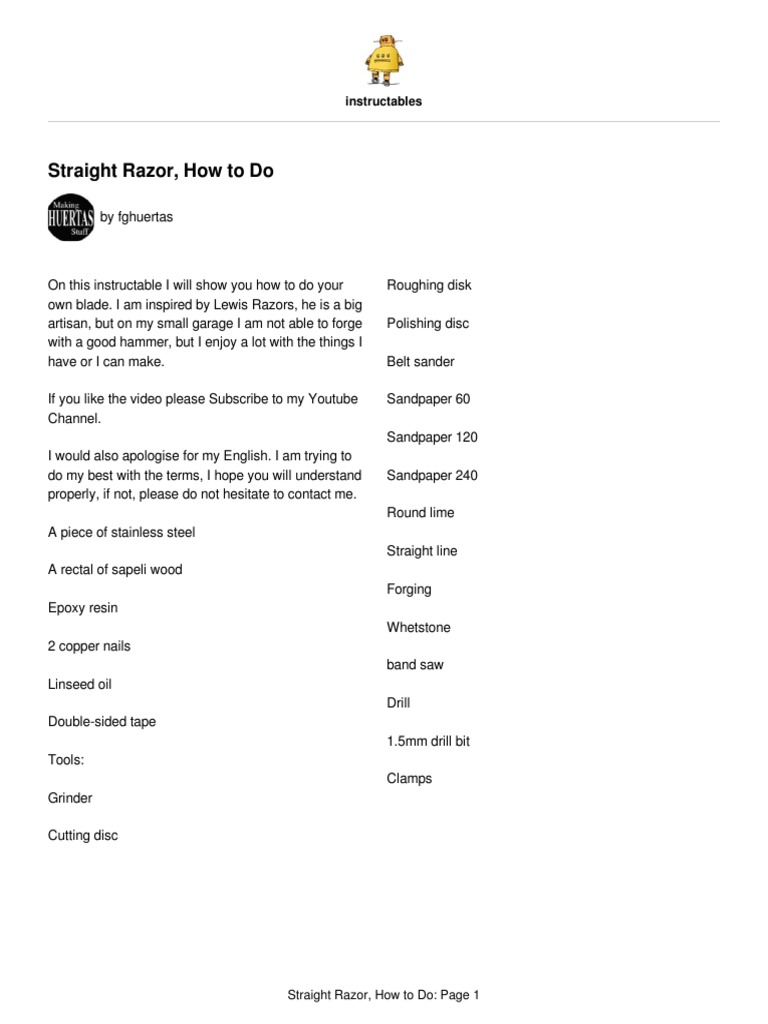 Straight Razor How To Do PDF | PDF | Razor | Blade