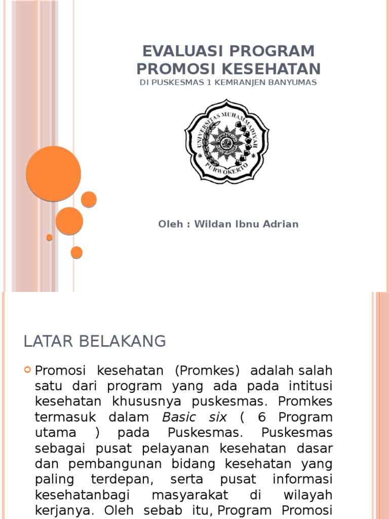 Evaluasi Program Promkes Wildan | PDF