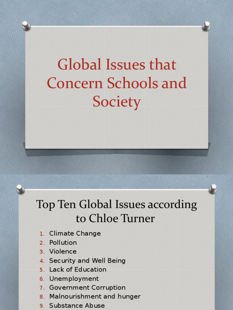 Global Issues That Concern Schools and Society | PDF | Sustainability ...