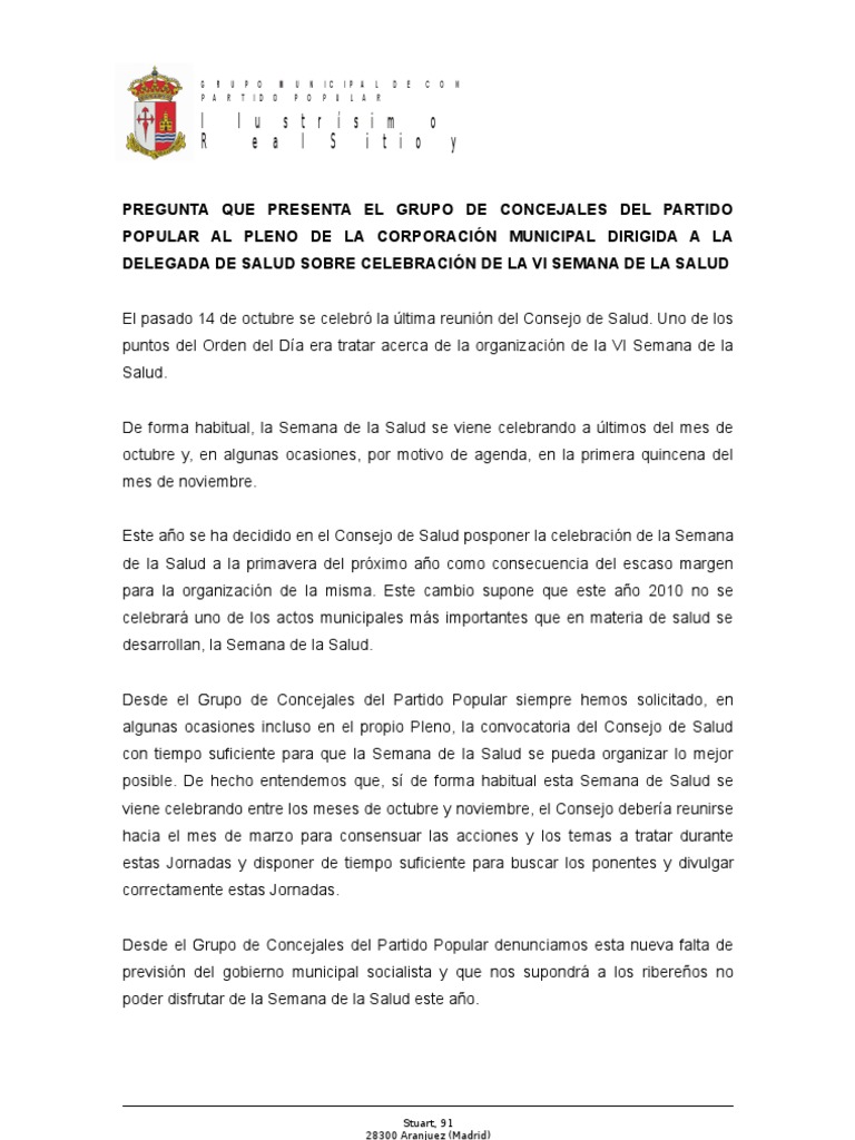 Pregunta - VI Semana de La Salud | PDF | Gobierno | Agitación