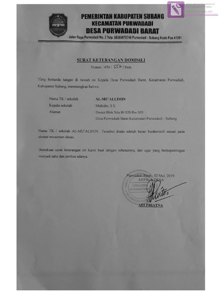 Surat Keterangan Domisili | PDF