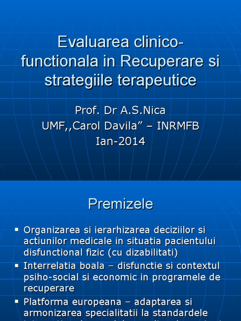 Evaluarea Clinico-Functionala in Recuperare Medicala | PDF