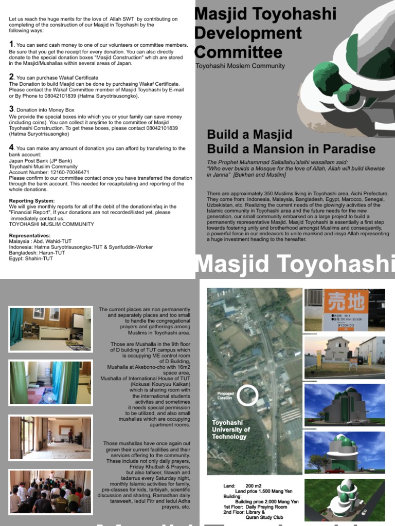 Toyohashi Masjid Construction Appeal | PDF | Mosque | Muslim