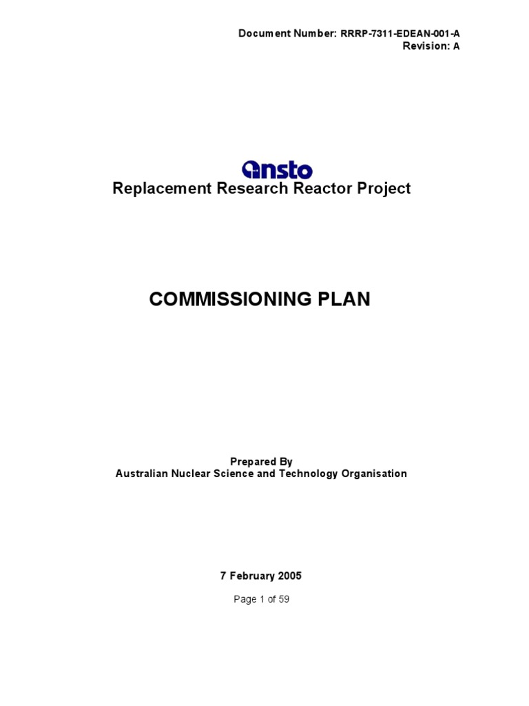 Commissioning Plan Example | PDF | Quality Assurance | Safety