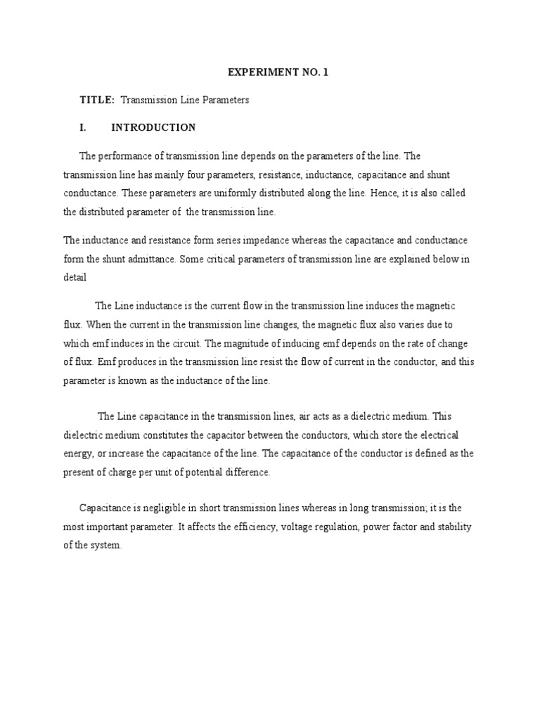 Psa Experiment | PDF | Electric Power Transmission | Inductance
