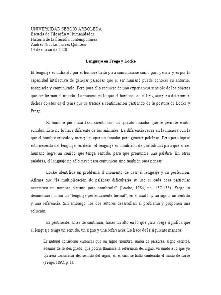 Looke y Frege | PDF | Gottlob Frege | Teorías filosóficas