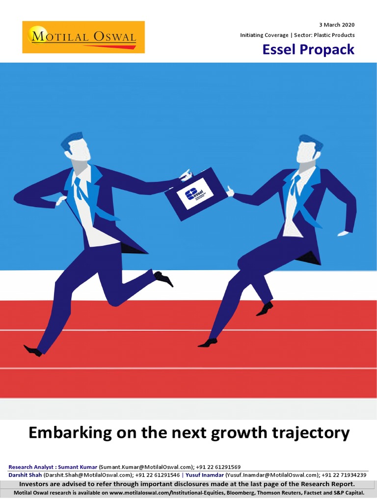 Essel - Propack MOSL 11032020 | PDF | Pharmaceutical Industry | Revenue