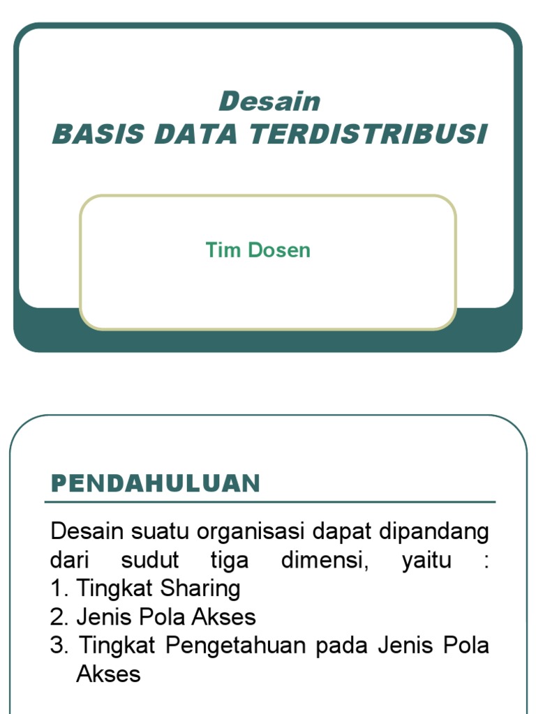 03 Desain Database-Terdistribusi | PDF | Teknologi & Rekayasa