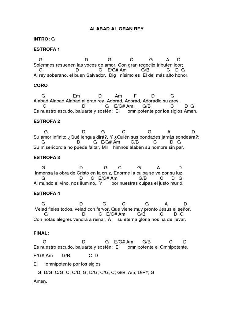 Alabad Al Gran Rey | PDF