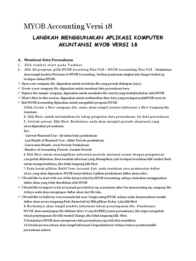 MYOB Accounting Versi 18 | PDF