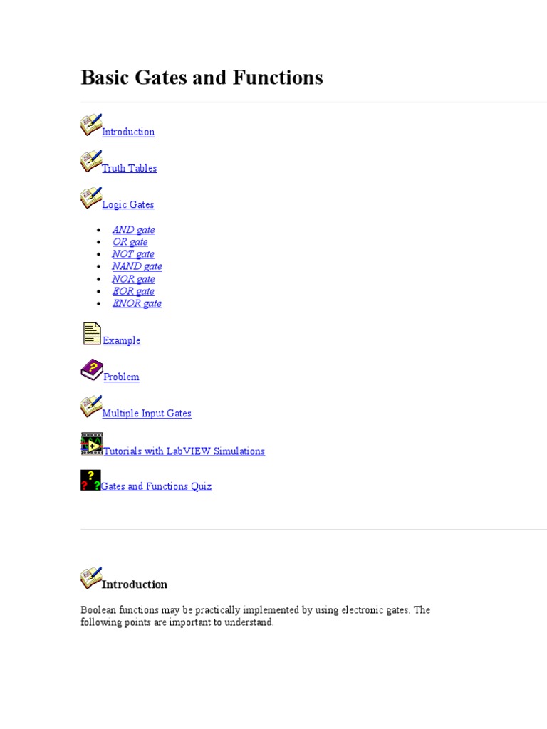 Basic Gates and Functions | PDF | Logic Gate | Mathematical Logic
