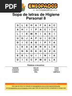 Sopa de Letras de Salud y Enfermedades | PDF