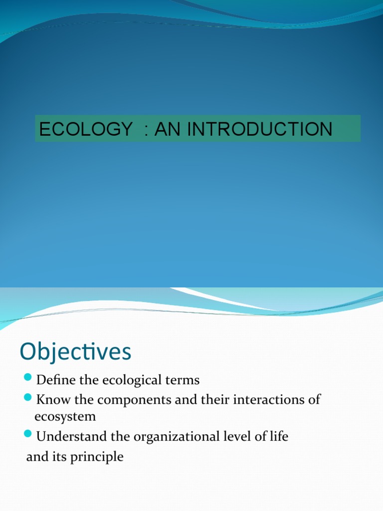 Lecture 1 Introduction To Ecology | PDF | Ecology | Ecosystem