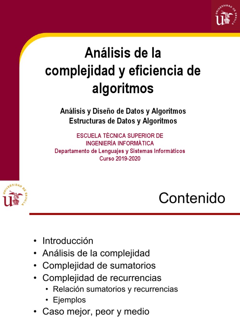 Análisis de la complejidad temporal de algoritmos: métodos y ejemplos ...
