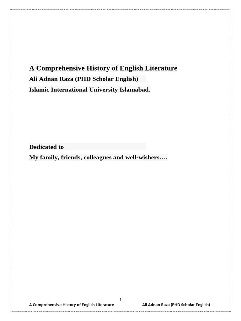 History of English Literature 1 | PDF | William Shakespeare | English ...