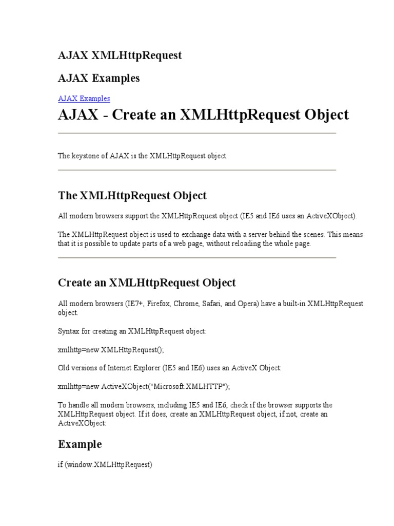 Ajax Xml Request Pdf Ajax Programming Hypertext Transfer 3249