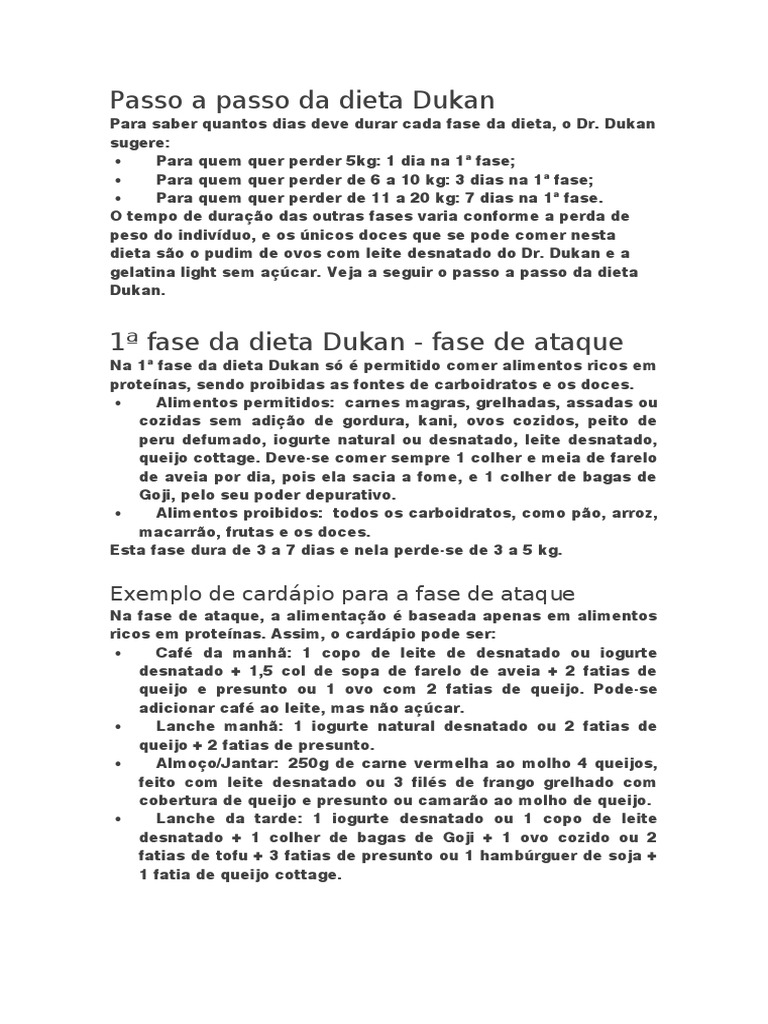Dieta Dukan Passo A Passo Das 4 Fases Para Emagrecer De Forma Saudável