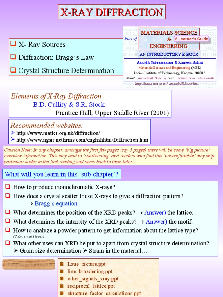 X-Ray Diffraction Basics & Applications | PDF | X Ray Crystallography ...