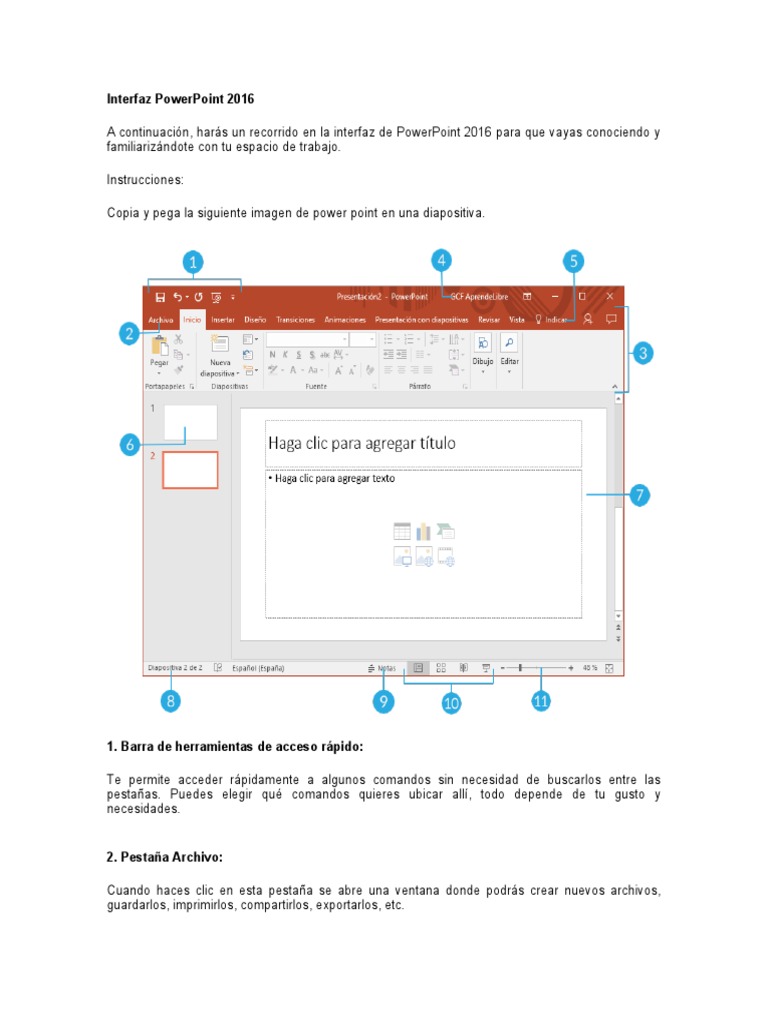 Interfaz PowerPoint 2016 | PDF | Arte | Informática