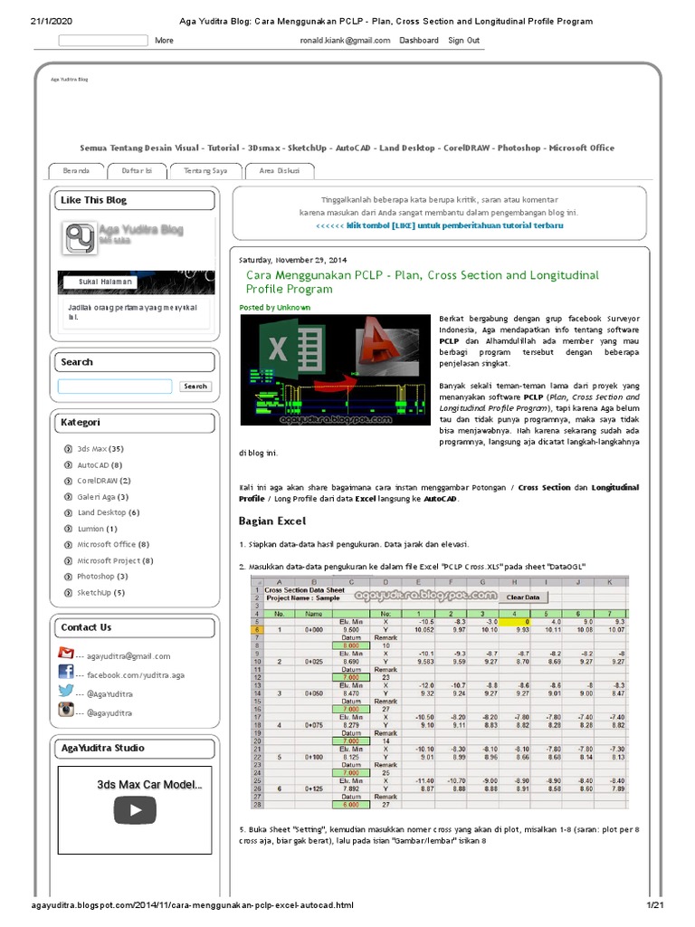 Aga Yuditra Blog - Cara Menggunakan PCLP - Plan, Cross Section and ...