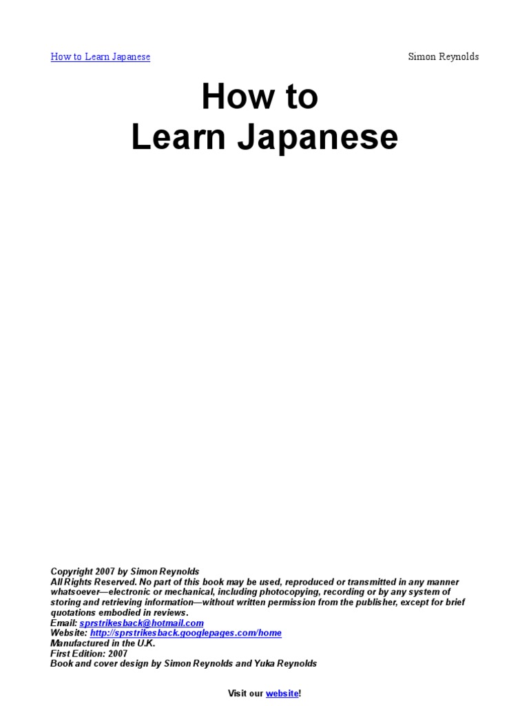 How To Learn Japanese | PDF | Kanji | Vocabulary