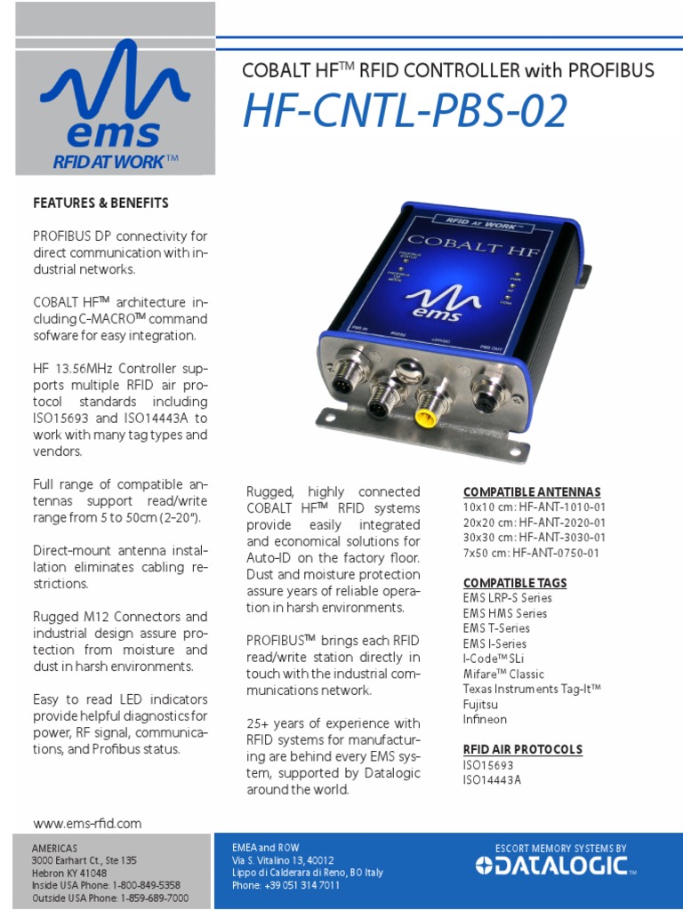 Cobalt HF RFID Controller With Profibus | Download Free PDF | Radio ...
