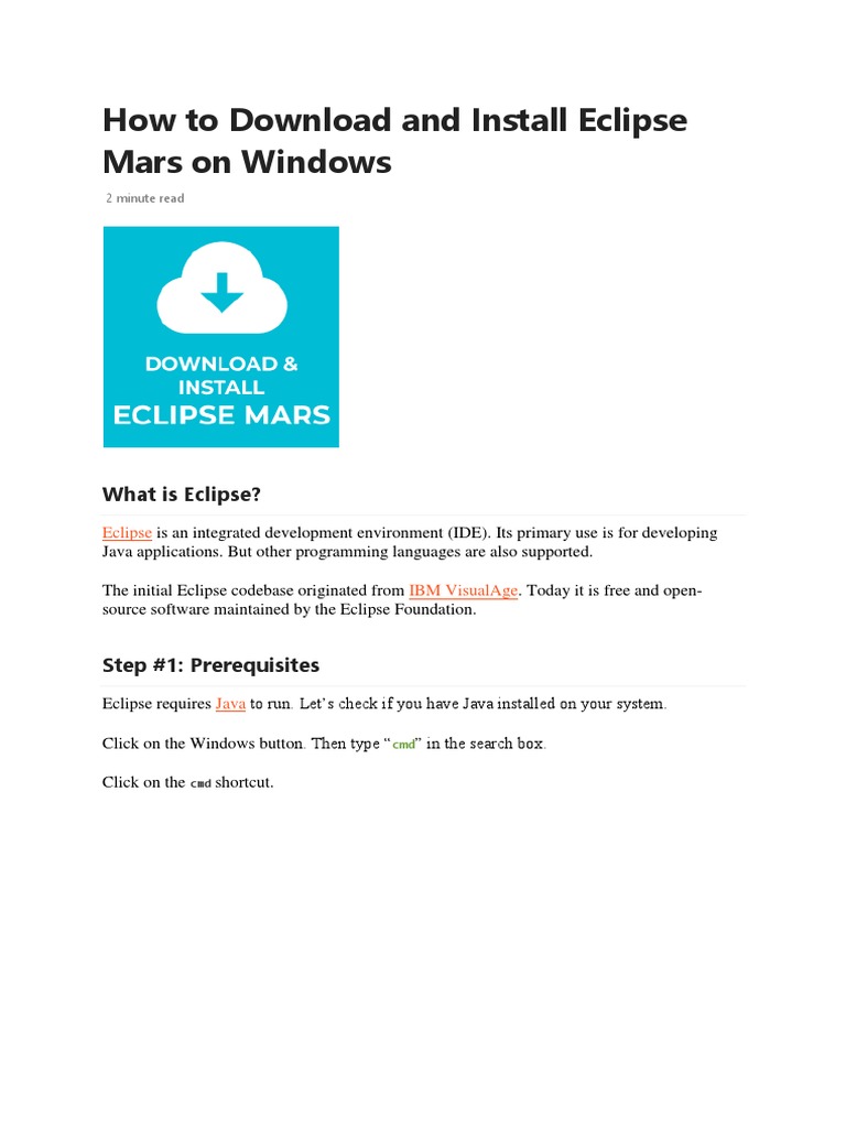 Install Eclipse Mars on Windows Guide | PDF | Career & Growth | Computers