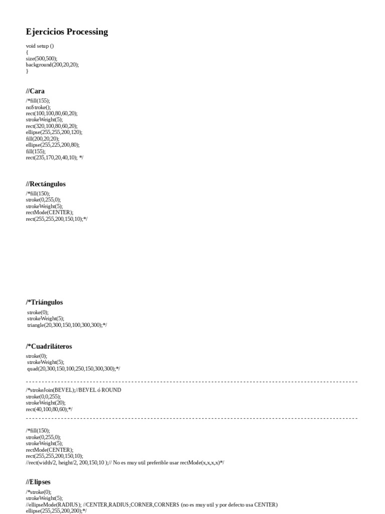 Ejemplos Processing PDF | PDF | Píxel | Rectángulo