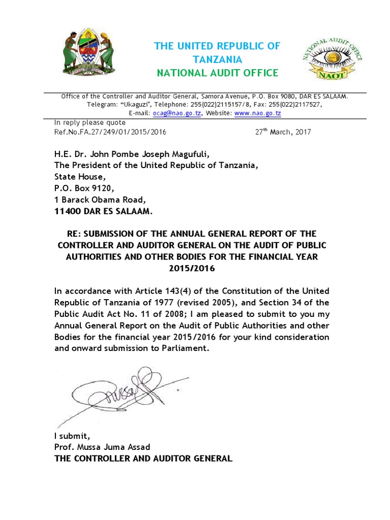 Public Authorities and Other Bodies Annual General Report For 2015 2016 ...