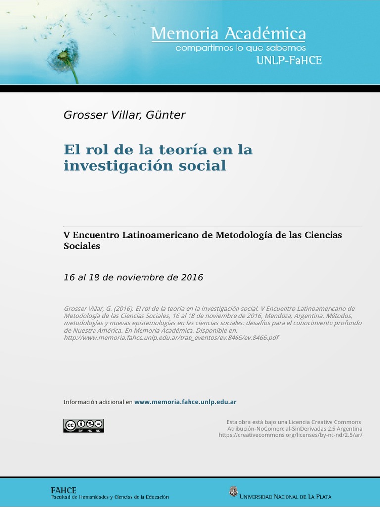El Rol de La Teoría en La Investigacion Social | PDF | Teoría ...
