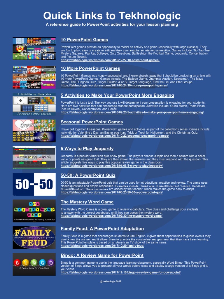 Engaging PowerPoint Games for Classrooms | PDF | Vocabulary | Behavior ...