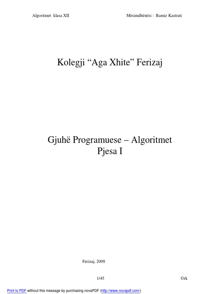 Algoritmet Klasa Xii | PDF